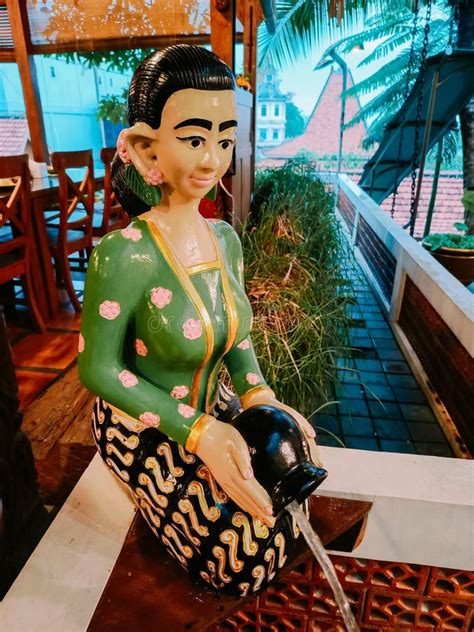 A Javanese Statue In A Traditional Central Javanese Restaurant Stock
