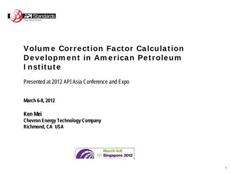 Pdf Volume Correction Factor Calculation Development