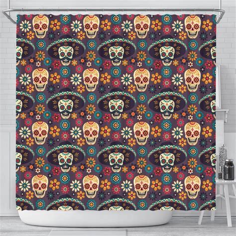 Order Sugar Skulls Flower Maxican Shower Curtain From Brightroomy Now