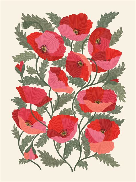 Poppy Flowers Art Poppies