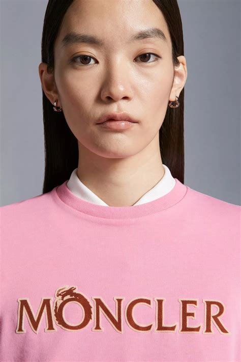 Pink Logo Long Sleeve T Shirt Tops And T Shirts For Women Moncler Be