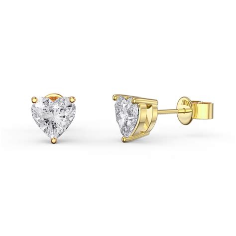 Charmisma 1ct White Sapphire Heart 18ct Gold Vermeil Stud Earrings
