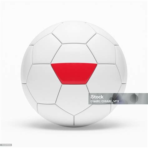흰색 배경에 고립 된 폴란드 플래그로 축구공의 3d 렌더링 3차원 형태에 대한 스톡 사진 및 기타 이미지 3차원 형태 Championship 가죽 Istock