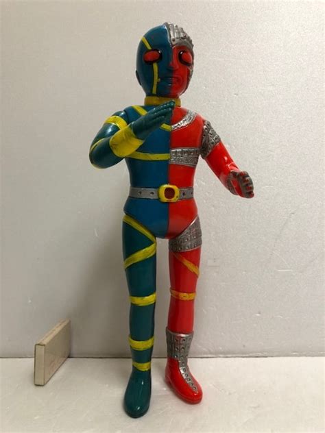 タカトク 人造人間キカイダー スタンダード ソフビ人形 28．2cm 当時物 1972年 現状 【at176】
