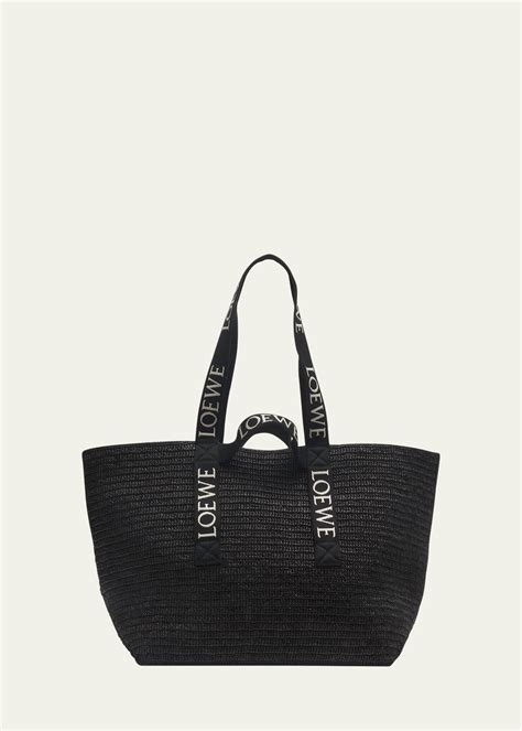 Loewe Mens Logo Handle Raffia Tote Bag Editorialist