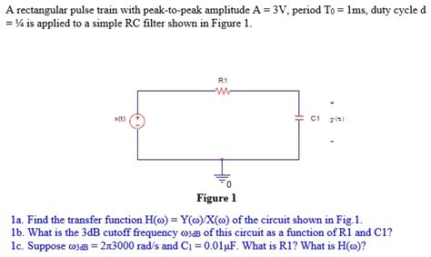 A Rectangular Pulse Train With Peak To Peak Amplitude A 3v Period T0