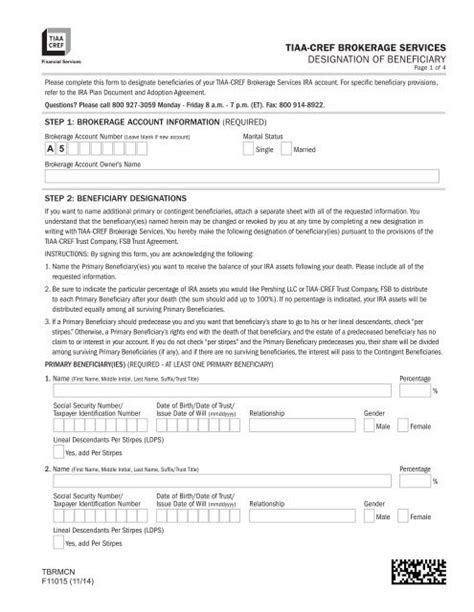 Designation Of Beneficiary Spousal Consent Form Pdf Tiaa Cref