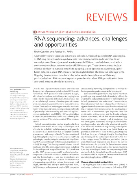 Pdf Rna Sequencing Advances Challenges And Opportunities