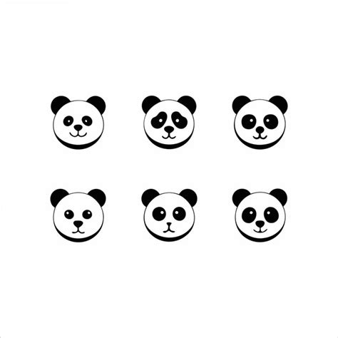 Premium Vector Four Panda Faces With One That Says Pandas
