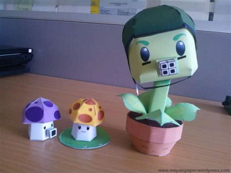 Ninjatoes Papercraft Gatling Pea Papertoy Plants Vs Zombies Papercraft
