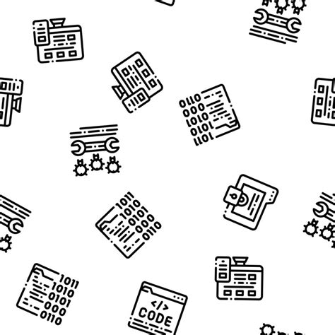 Coding System Vector Seamless Pattern 17389110 Vector Art At Vecteezy