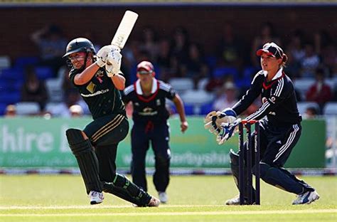 Lauren Ebsary Crashes Through The Off Side Watched By Sarah Taylor