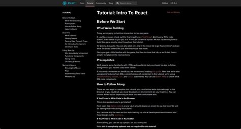 react page on github