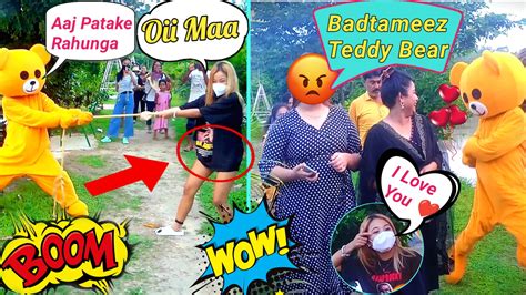 Crazy Prank With Beautiful Girl 🔥🔥🔥 Teddy Bear Crazy Dance 🤣🤣🤣 Public Reaction 😱 Entertainer