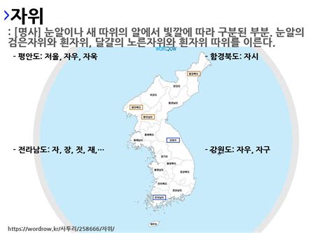 자위의 뜻과 지역별 사투리 방언
