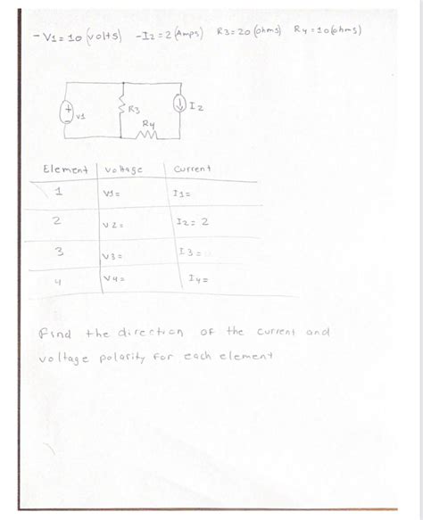 Solved What Is The Current And Voltage Of Each Element Show Chegg Com