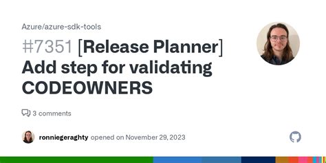 Release Planner Add Step For Validating Codeowners · Issue 7351