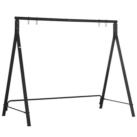 Outsunny Metal Porch Swing Stand Heavy Duty Swing Frame Hanging Chair