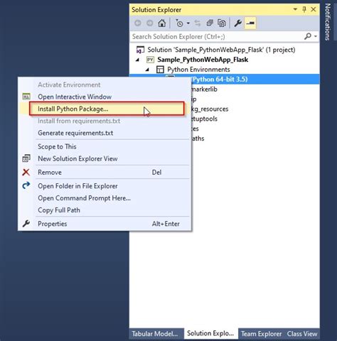 5 Right Click Env” The Name Of Virtual Environment And Select Install Python Package”
