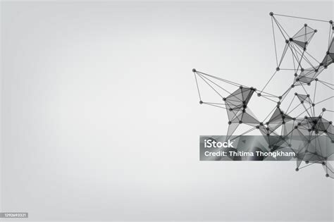 추상 낮은 폴리 라인 메쉬 흰색 점과 선을 연결하는 배경 기술 0명에 대한 스톡 벡터 아트 및 기타 이미지 0명 과학