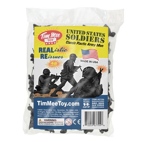 Timmee Processed Plastic Army Men 48pc Black Tim Mee Toy Soldier