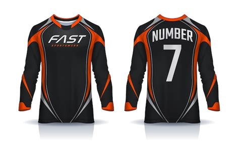 티셔츠 스포츠 디자인 템플릿 축구 클럽 유니폼 전면 및 모형 프리미엄 벡터