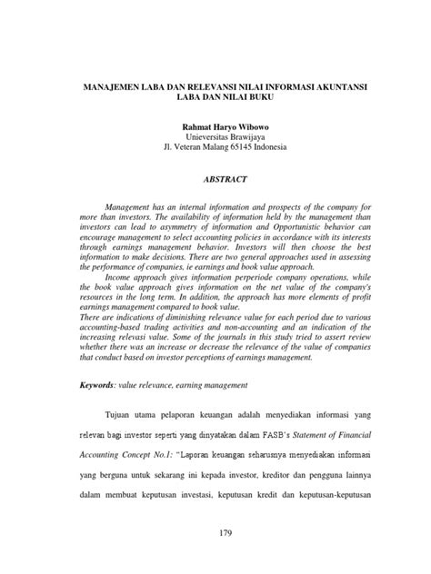Review Jurnal 3 Empirical Evaluation Of Accounting Income Pdf