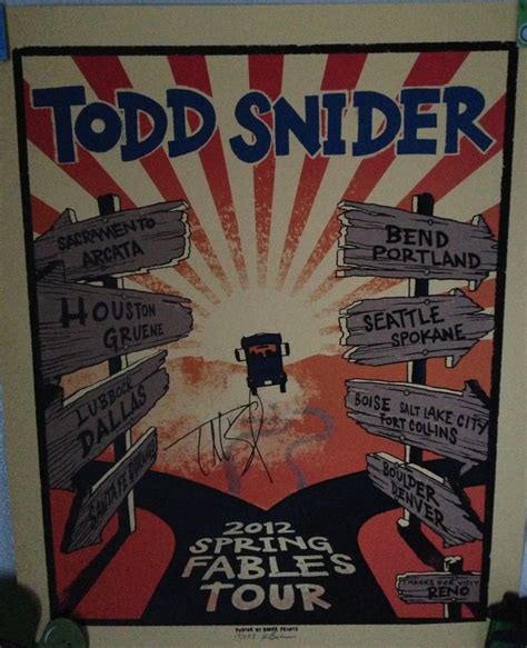 Todd Snider 2012 Spring Fables West Coast Tour Todd Snider Gig