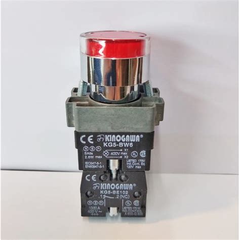 Jual Push Button Lampu LED Mm V Merah Tombol OFF Merah Lampu LED V Illuminated