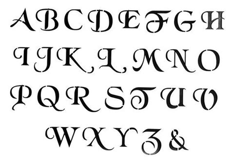 Fantasy Cursive Text Alphabet Letters Craft Stencil Template Letters Height Sma Lettering