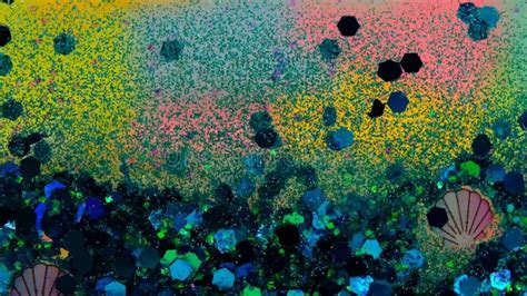 Slow Motion Of Abstract Blue Sparkle On Multicolored Paper Sticky Notes Background Stock Video