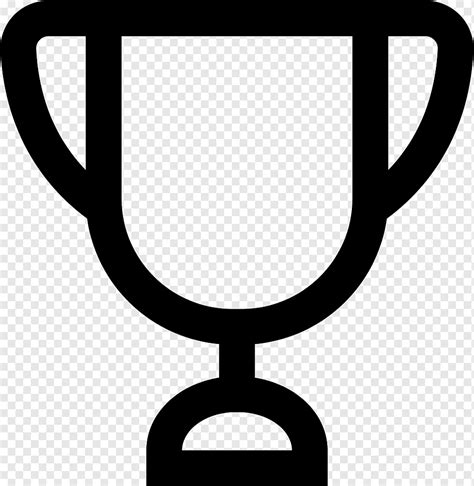 Piala Penghargaan Antarmuka Pengguna Hitam Dan Putih Garis