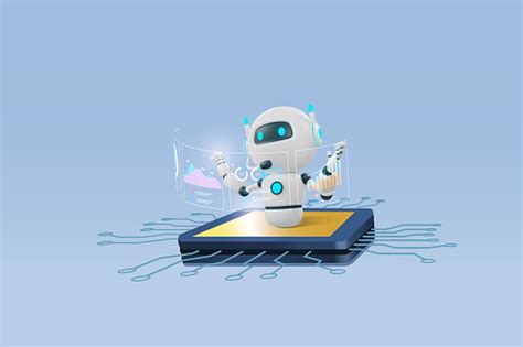 회로 기판에서 비즈니스 그래프 차트 데이터를 분석하는 Ai 채팅 로봇 인공 지능 기술 혁명 및 개발 기계 학습 로봇 과학 연구를