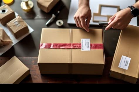 Using Stickers To Label Packages For Shipping Warehouse Documents