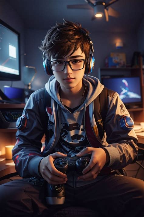 Cartoon Guy Gamer