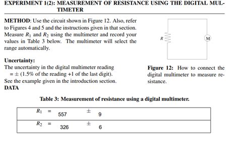 Solved Experiment 11 Measurement Of Resistance Using The