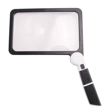 Full Page 5x Magnifying Glass For Reading Folding Lighted Magnifier