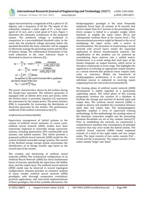 hybrid renewable energy generation system using artificial neural