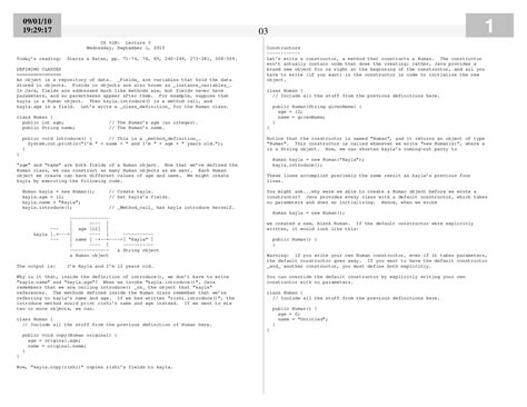 Classes Essay Computer Science Docsity