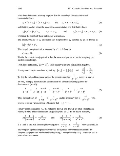 SOLUTION Complex Numbers And Functions Studypool