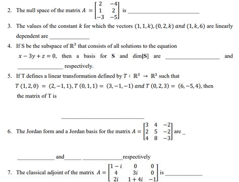 Solved Problem 2 5 6 7 ﻿only The Null Space Of The Matrix