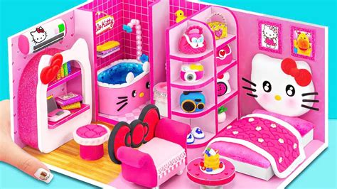 How To Make Hello Kitty Pink House With Cute Bedroom Bathroom From Cardboard ️ Diy Miniature