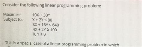 Consider The Following Linear Programming Problem