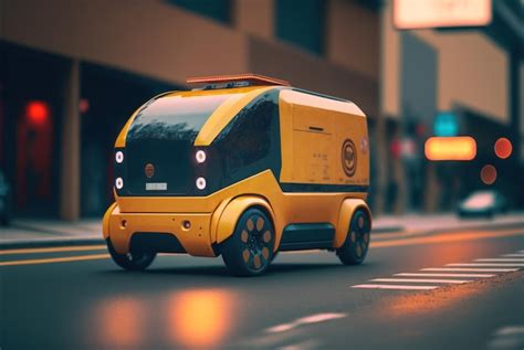 Premium Ai Image A Hightech Delivery Bot On A City Street Captured