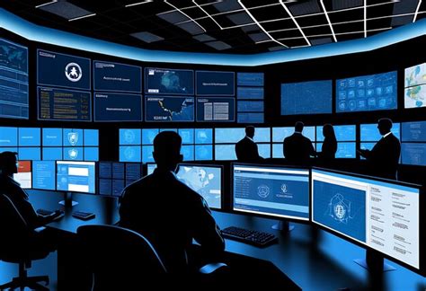 Cybersecurity Operations Center With Multiple Screens And Analysts Premium Ai Generated Image