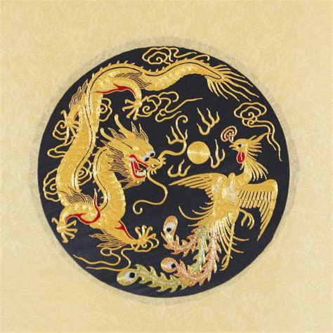 湖北特色礼品批发 湖北汉绣 纯手工 龙凤呈祥卷轴画 公司店铺 碧海淘金