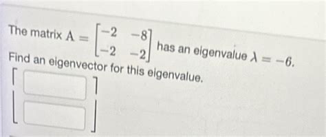 Solved The Matrix A 2 8 2 2 ﻿has An Eigenvalue λ 6