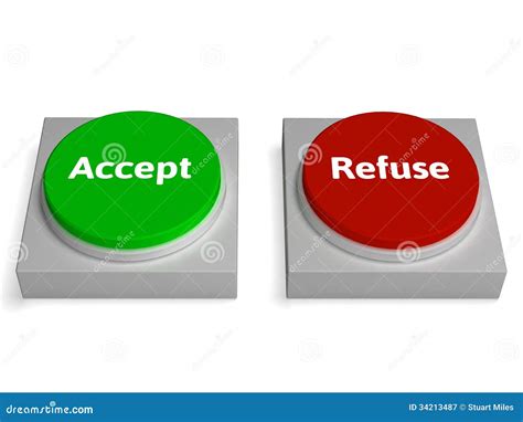 Accept Refuse Buttons Shows Accepted Or Refused Stock Illustration