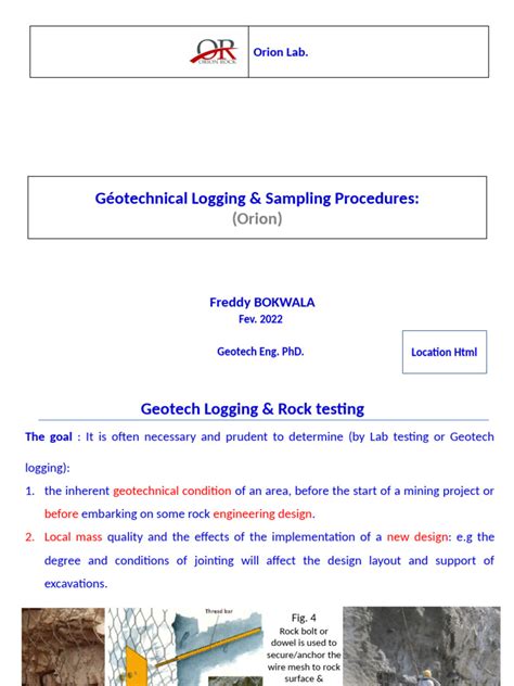Geotech Logging And Sampling Procedures2022 Pdf