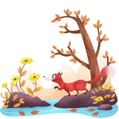 矢量卡通手绘世界动物日秋天动物狐狸插画素材免费下载 觅知网